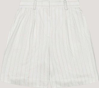 Circolo 1901 Pinstriped Bermuda shorts, Naturale 8310-B, 40, Woman