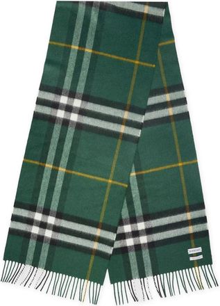 Burberry Gr&uuml;ner Schal mit Karomuster und Fransen - - Accessories - Damen - Gr&uuml;n - ONE SIZE