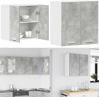 vidaXL K&uuml;chenwandschrank Betongrau 60x31x60 cm Holzwerkstoff - Vidaxl