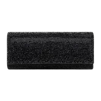 Twentyfourhaitch Pochette rigida rivestita di micro strass - - Bags - Damen - Schwarzk - ONE SIZE