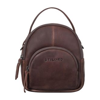 STILORD Polina Frauen Mini Daypack Leder XS City Backpack Tagesrucksack Klein Leder Stadtrucksack Kleine Handy Schultertasche Damen Casual Bag, Farbe:torres -