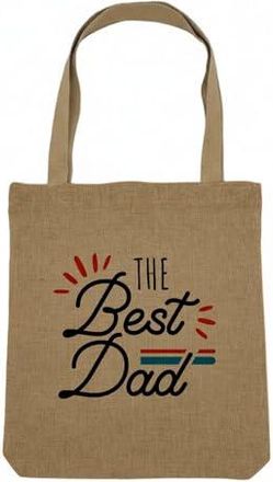 Fabulous Sac Shopping Tote Bag Aspect Lin - The Best Dad Ever Papa P&egrave;re Famille Cadeau - Sac de Courses Toile Epaisse 360g Beige Naturel Cabas Port&eacute; Epaule Sol