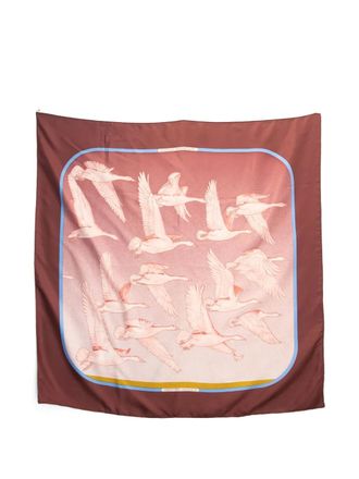 Hermès foulard Oiseaux Migrateurs (années 1970) - Rose