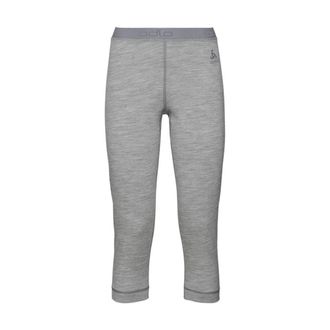 Odlo Damen Funktionsunterw&auml;sche 3/4 Hose 100% MERINO 200 GRAMM, grey melange - grey melange, XL
