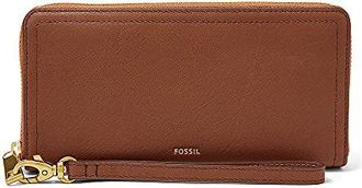 Fossil Portefeuille pour femme Logan, PU, PVC Zip Clutch brun 19.7 cm L x 1.9 cm W x 10.2 cm H SL7831200