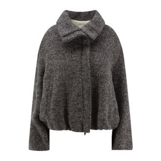 Alysi Femme, Vestes, Gris, Taille: 36 FR Veste col montant M&eacute;lange