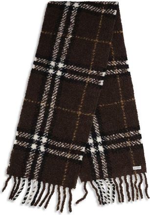 Burberry Alpaca and Wool Blend Check Scarf - Brown