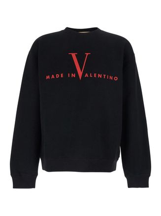 Valentino Logo-Print Cotton Sweatshirt - Black