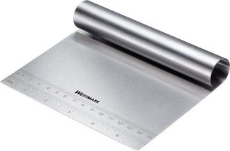 Westmark Teigkarte mit Skala - Hochwertiger Teigspachtel zum einfachen Schneiden und Streichen von Teig, Fondant, Cremes oder Ganache - Rostfreier Edelstahl