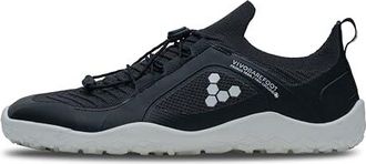 Vivobarefoot Primus Trail Knit FG Chaussures Basses pour Homme, Obsidienne, 40 EU, Noir/Blanc, 43 EU