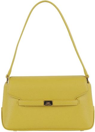 Elisabetta Franchi Hobo Bags - Textured Finish Shoulder Bag With Logo-Embellished - Gr. unisize - in Gelb - f&uuml;r Damen