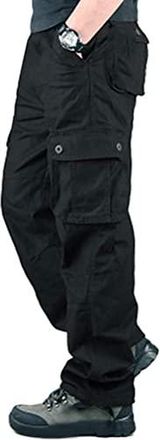 Onsoyours Hommes Pantalon Cargo Pantalon de Travail Style Militaire Pantalon Multi Poche de Tactique pour Casual Activités en Plein Air B Noir XXL