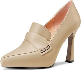 Castamere Femmes Haut High Aiguille Plate-Forme Talon Heel Pointu Bout Slip-on Escarpins Mariage Bureau Dress 10 CM Heels Or 39 EU