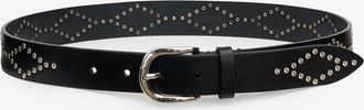 Isabel Marant Ceinture Liliana En Cuir - Femme - Noir Et Argent&eacute; - Taille85 - Isabel Marant
