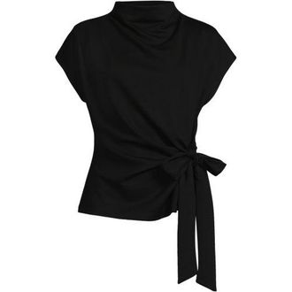 Lands End Jerseyshirt mit Knotendetail, Damen, Größe:52-54 plus, Schwarz, by Lands End