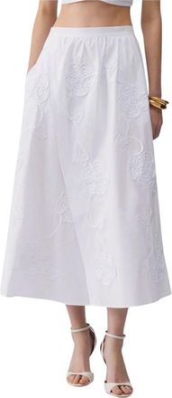 Liu Jo Femme, Jupes, Blanc, Taille: 40 FR Longue jupe avec broderie