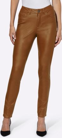 Heine R&ouml;hrenhose HEINE, Damen, Gr. 36, Normalgr&ouml;&szlig;en, braun (cognac), 76% Viskose, 21% Polyamid, 3% Elasthan, Miedereinsatz:15% Elasthan, 85% Polyamid, unifa