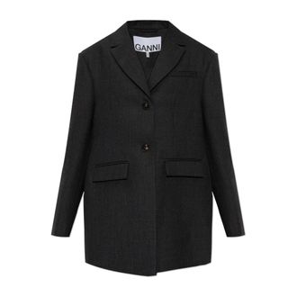Ganni Femme, Vestes, Gris, Taille: 38/40 FR Blazer Oversize