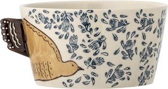 Bloomingville Hezha Schale, Steingut, Blau und Braun