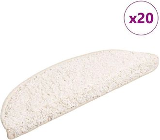 vidaXL Stufenmatten 20 Stk. 56x17x3 cm Wei&szlig; Halbrund vidaXL