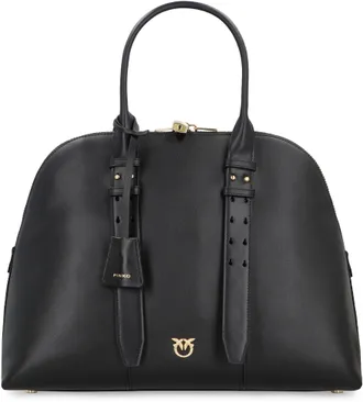 Pinko Womens Bowling Bag Escape Maxi Leather Black Cow Handbags Hand