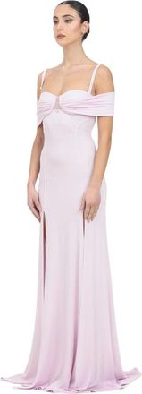 Elisabetta Franchi Femme, Robes, Rose, Taille: 38 FR Longue Robe &Eacute;l&eacute;gante avec Drap&eacute;