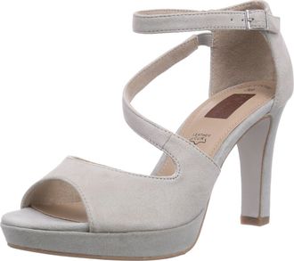 s.Oliver 28323, Damen Knöchelriemchen Sandalen, Grau (Lt Grey 204), 41 EU (7.5 Damen UK)