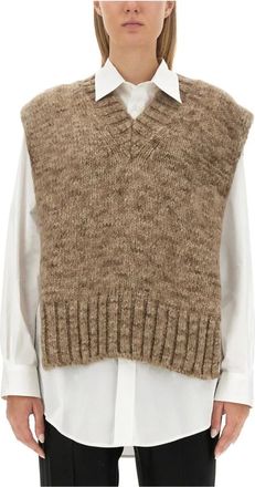 Maison Margiela Femme, Pulls, Brun, Taille: 40 FR Botanical Dye Knit Vest