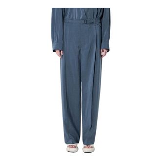 Christophe Lemaire Femme, Pantalons, Gris, Taille: 42 FR Pantalon Ceintur&eacute; en M&eacute;lange de Soie
