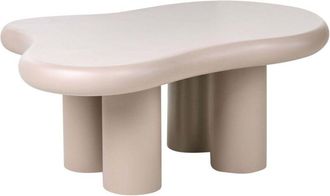 Beliani Table Basse Moderne Minimaliste Plateau en MDF Forme Ovale 100 x 70 cm Taupe Ondle