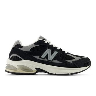 New Balance Unisex 2010 in Schwarz/Grau/Wei&szlig;, Wildleder/Mesh, Gr&ouml;&szlig;e 37.5