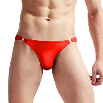 Generic String pour homme - String pour homme - Jockstrap - Sous-v&ecirc;tements pour homme - Coupe en soie glac&eacute;e translucide - Taille basse - Boucle - G-string - 