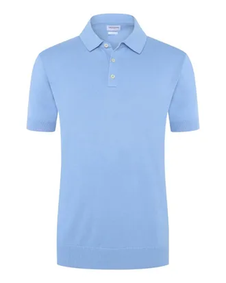 Tom Rusborg Unifarbenes Poloshirt aus Baumwolle mit gerippten B&uuml;ndchen in