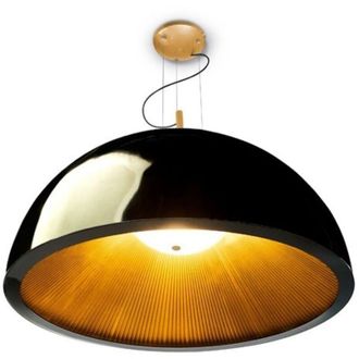 Leds - C4 Suspension, Grande Suspension design Umbrella Noire et dor&eacute;e en Plastique, Leds C4