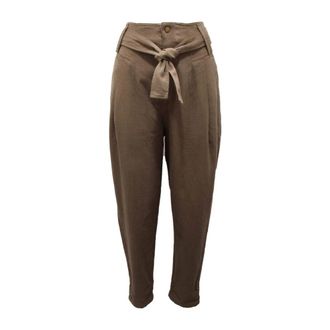 Twinset Gr&uuml;ne Baumwollhose mit G&uuml;rtel - - Jeans - Damen - Gr&uuml;n - L
