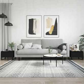 vidaXL Couchtische 2 Stk. Schwarz 50x46x35 cm Holzwerkstoff - Vidaxl