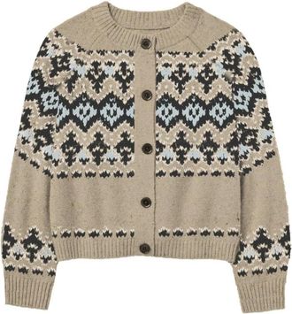 MC2 Saint Barth Femme, Pulls, Beige, Taille: 38 FR Cardigan Fair Isle
