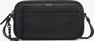 MCM Aren Umh&auml;ngetasche aus Leder mit Maxi-Monogramm und zugeh&ouml;riger Kettenriemen-Pouch