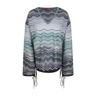 Missoni Femme, Blouses et Chemises, Multicolore, Taille: 34 FR Oversized Blouse In Viscose Chevron With Sequins