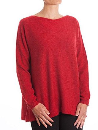 DALLE PIANE CASHMERE Maxi Pull 100% Cachemire, Made in Italy - Femme, Couleur: Rouge, Taille Unique
