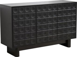 Oviala Buffet 3 Portes Moderne rectangulaire L124 cm Noir