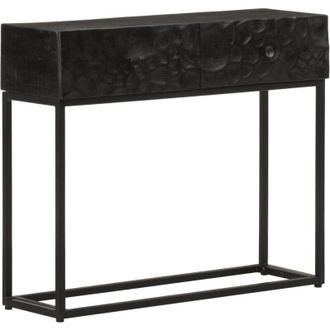 vidaXL Table console noir 90x30x76 cm bois massif de manguier et fer Vidaxl