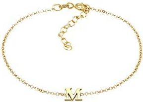 Elli Bracelet Femmes pendentif lettre M Basique en argent sterling 925 plaqué or