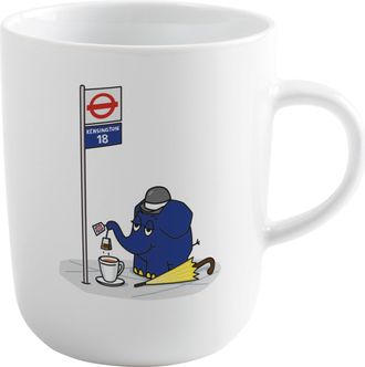 Kahla DieMaus Becher 0,35 l London Elefant | wei&szlig;er Becher im Sendung mit der Maus Design