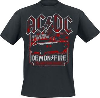 AC/DC Demon Fire Hell Homme T-Shirt Manches Courtes Noir XL 100% Coton Regular/Coupe Standard