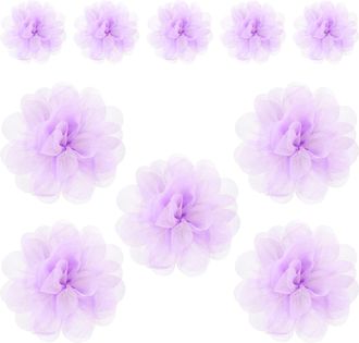 IFUNDOM K&uuml;nstliche Blumen 5cm Netzblumen 10 St&uuml;ck Bastelblumen f&uuml;r Haarschmuck Selbstgemacht Brautstrau&szlig; Handdekoration in Hellviolett