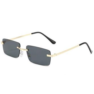 Generic Lunettes De Soleil D&eacute;coratives En M&eacute;tal &Agrave; Petite Monture For Hommes Et Femmes, Id&eacute;ales For Les Vacances Plein Air Ou D&eacute;placements(Black)