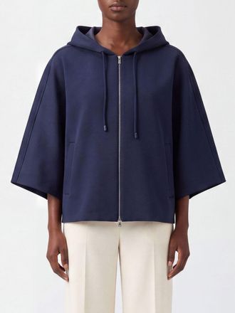 Max Mara Sweat &agrave; capuche zipp&eacute; en coton m&eacute;lang&eacute; avec &eacute;paules tombantes