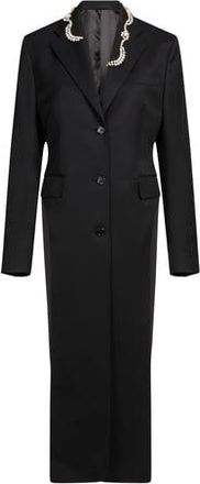 Simone Rocha Manteau long &agrave; queue de pie en laine m&eacute;lang&eacute;e