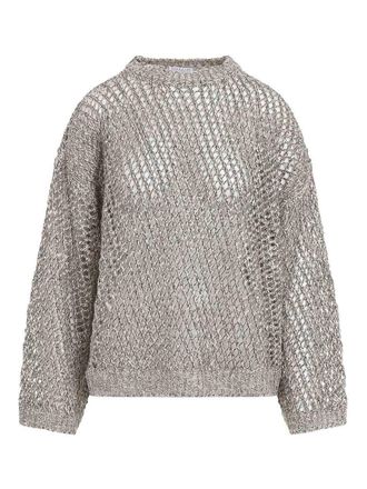Brunello Cucinelli Pull Col Rond - Marron